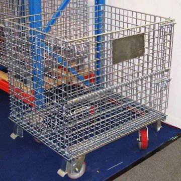 Quality B05: Galvanized Wire Mesh Container Foldable Storage Cage Wire Container for sale