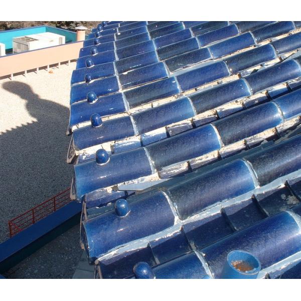 Quality Traditional Chinese style blue glazed cemetery roof tiles for sale