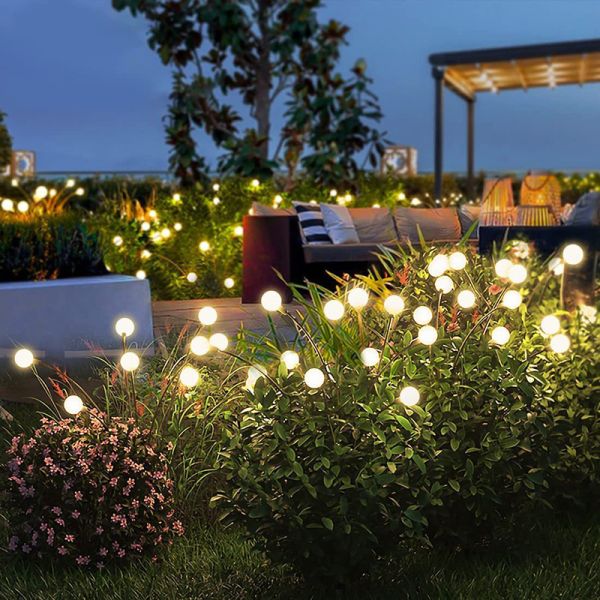 Quality Camping Solar Lawn Lamp Led Wind Firefly Lights Outdoor Plug Ground Patio Garden Lights Waterproof for sale