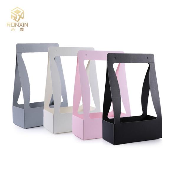 Quality Black Foldable Bouquet Packaging Boxes , Bouquet Cardboard Box Elegant for sale
