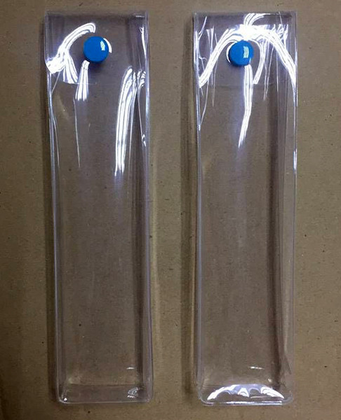 Quality ISO9001 Transparent PEVA Storage Bags Standing EVA 0.3mm With Plastic Snap Button for sale