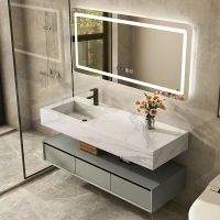 Quality Customized Bathroom Vanity Units Luxury Slate Wall Mounted Floating for sale