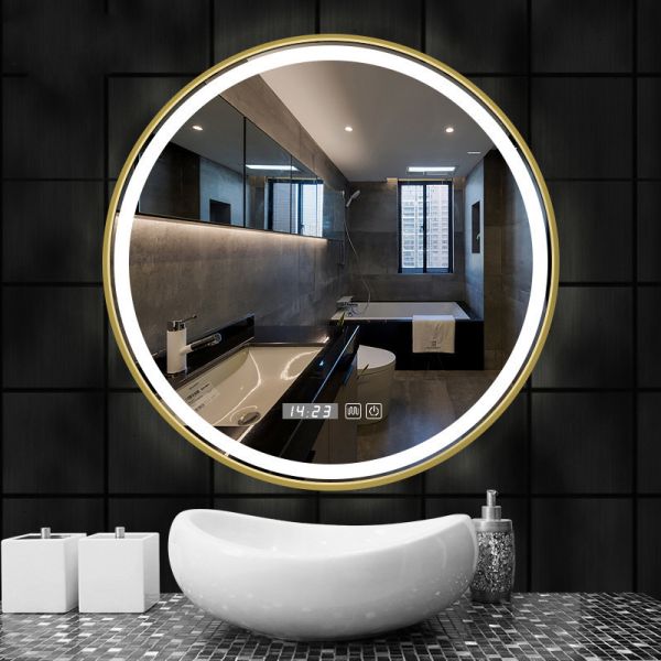 Quality Customized LED Round Bathroom Mirror Smart Luxury LED Bathroom Mirrors 3200K for sale