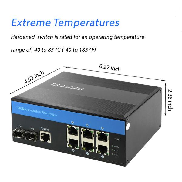 Quality 6RJ45 Ports Industrial Managed POE Switch for sale