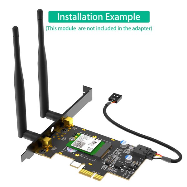 Quality NGFF M.2 Key A To PCl-e X1 Adapter For WiFi And Bluetooth Card Connect Bluetooth for sale