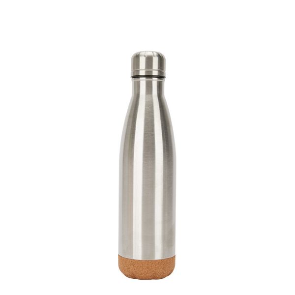 Quality 500ml Cork Bottom Cola Shaped Vacuum Seal Insulated Flask Stainless Steel Water Bottle for sale