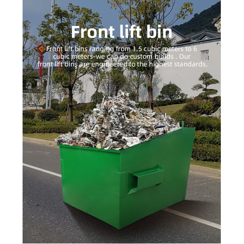 Front lift bin interior showing smooth welding and construction