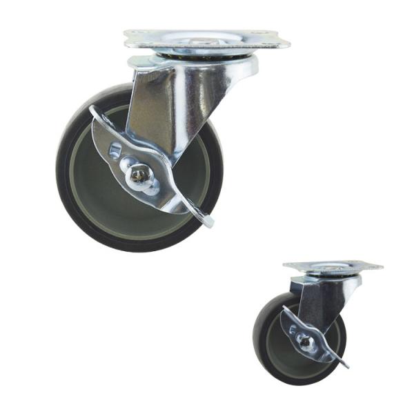 Quality Thermoplastic Rubber Wheel Light Duty Casters 50kg Load Capacity for sale