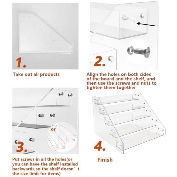 Quality Model Clear Acrylic Display Riser Stand Shelf Customized Layered Transparent 6 for sale