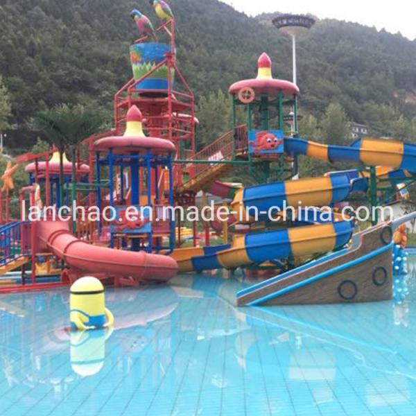 Quality Amazon Style Splash Water Playground House Equipment With Spiral Slide for sale