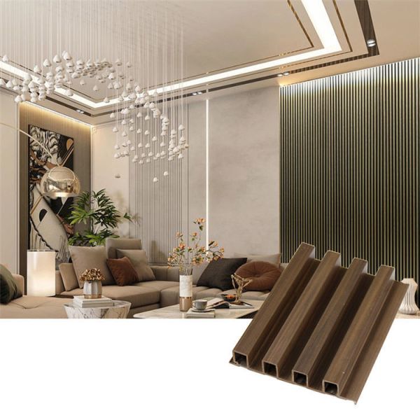 Quality Indoor Decor Wood Plastic Composite Cladding Fluted 3d Wall Board WPC PVC for sale