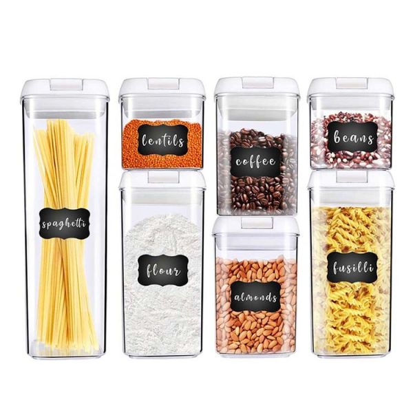 Quality 7 Pcs Plastic Food Airtight Storage Containers With Lids Multiple Size for sale