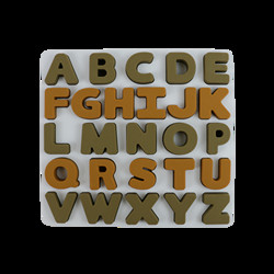 Quality Food Grade Kids Silicone Puzzle With Letters Alphabet Shape for sale