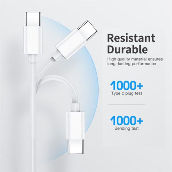 Quality High Speed 1M 5A 100W USB 3.1 Charging Cable Type C To Type C Data Cable for sale
