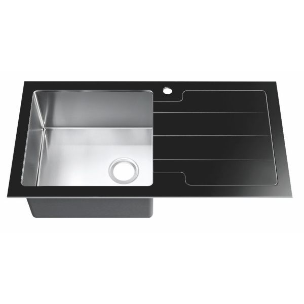 Quality Commercial Kitchen Stainless Steel Single Bowl Sink With Drainboard for sale