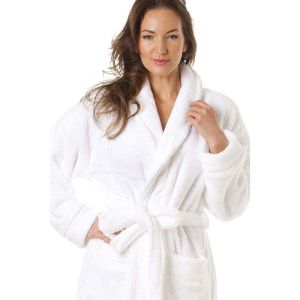 Quality Custom Soft Terry Towelling Dressing Gown 100% Cotton With Solid Pattern for sale