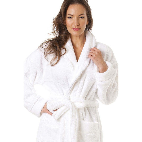 Quality Custom Soft Terry Towelling Dressing Gown 100% Cotton With Solid Pattern for sale