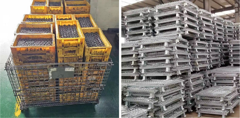 Storage Cage For Logistics Warehousing ASRS Foldable Wire Mesh Container