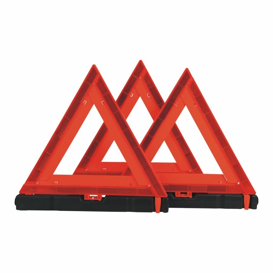 Quality 3 Pcs Double Faced Safety Triangle Orange Warning for Roadside Protection Gear for sale