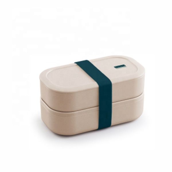 Quality Lightweight and Spacious 363g Reusable Double Layer Bento Box with Cutlery for sale