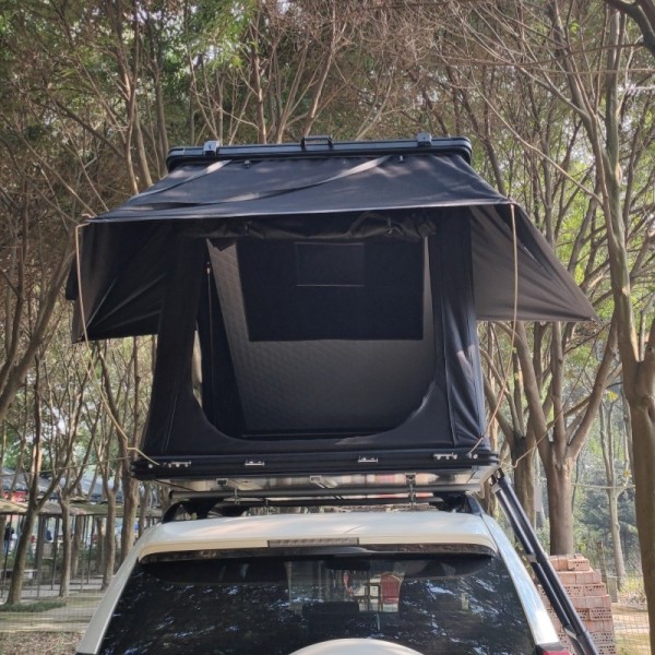 Quality Easy Setup Triangle Rooftop Tent Integrated LED Lighting Rooftop Camp For Car for sale