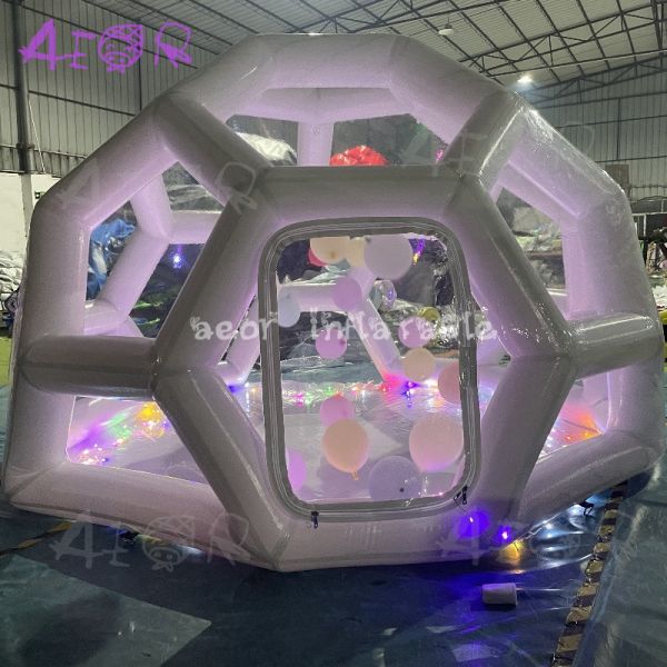 Quality Inflatable Airtight Bubble House Hexagonal Luxury Transparent Dome Tent Inflatable Football House for sale