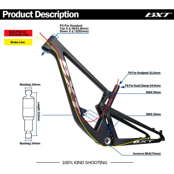 Quality Shimano M7100 12S Dual Suspension Mountain Bicycles Full Carbon Fiber for sale