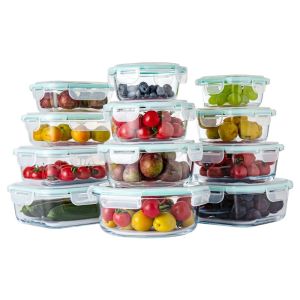 Quality Microwave Oven Safe High Borosilicate Glass Lunch Box With Plastic Lid for sale