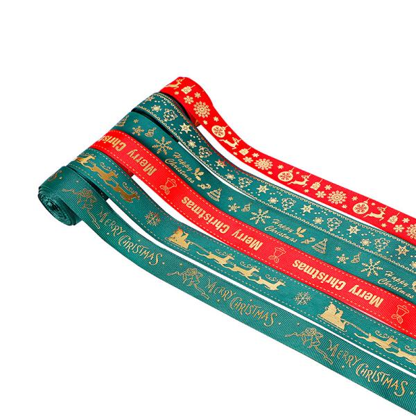 Quality MSD Ribbon With Logo 3D Gold Foil Printed Ribbon For Christmas Decorations And for sale