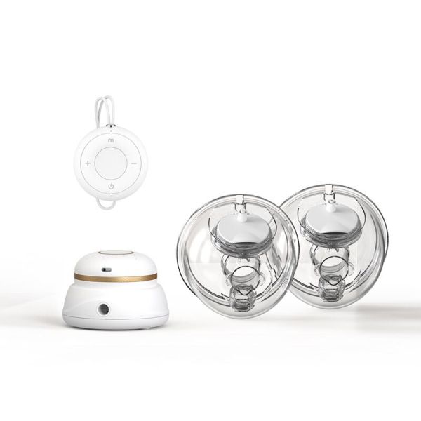 Quality 200g White Wearable Hands Free Breast Pump Double Breast Milk Electric Feeding Pump for sale