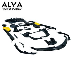 Quality 2021 Ferrari SF90 Dry Carbon Fiber Body Kits Front Lip Side Skirts Rear Diffuser for sale