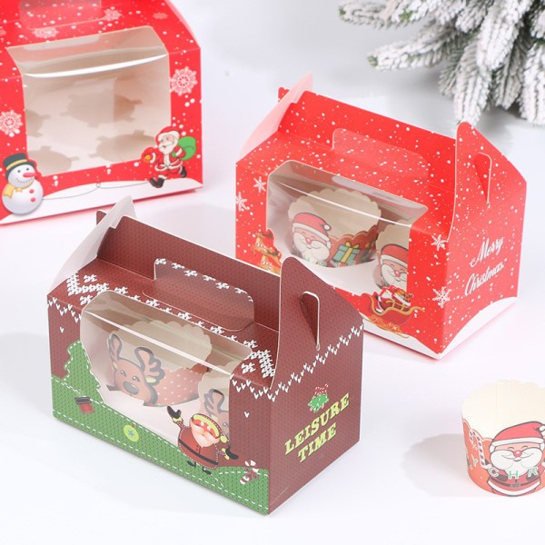 Quality Customized Printed Holiday Bakery Boxes For Christmas Cupcake Pastry for sale