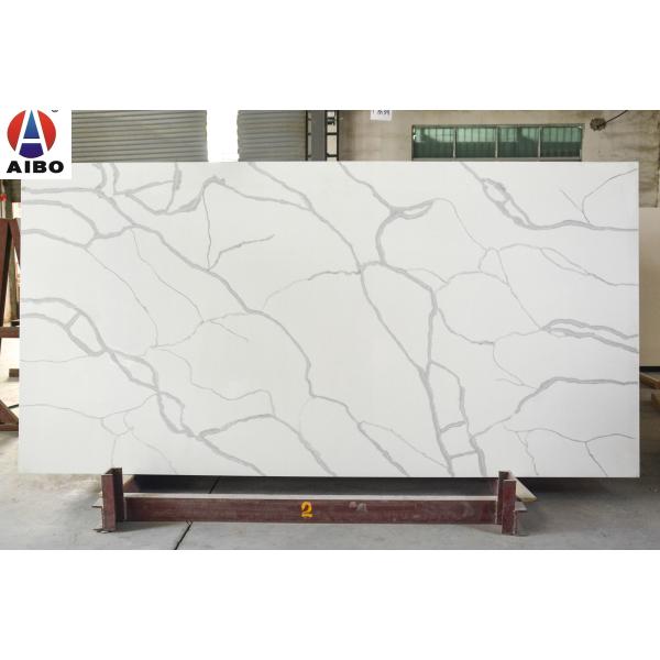 Quality White Grey Vein Quartz Countertop Slabs 18mm 20mm 30mm Calacatta for sale