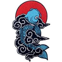 China Koi Fish Embroidered Animal Patches factory