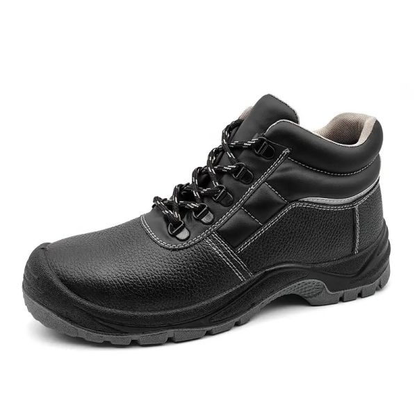 Quality Black Genuine Leather Boots Anti Puncture Work Shoes Mining for sale