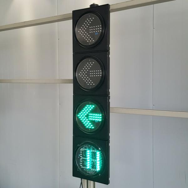 Quality 200MM 4-Aspect RYG Left Arrow With Countdown Timer Road Traffic Light for sale
