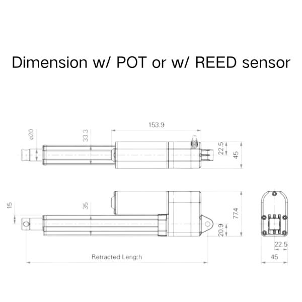 Quality Long Stroke Customizable DC Actuator IP66 Outdoor 350kg Light Industrial Use for sale
