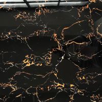 Quality Chic Black and Gold Marble Bathroom Floor Ceramic Tiles for Floor Wall Skirting for sale