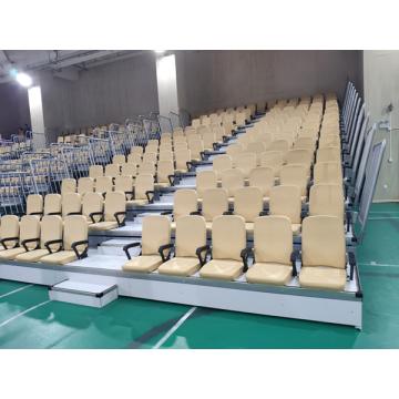 Quality White Armchair Telescopic Bleacher Seating System Remote Control for sale