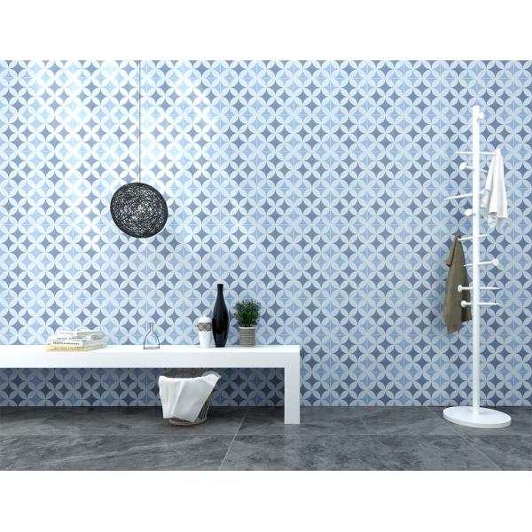 Quality Blue Gray Ceramic Rustic Tile 20x20cm Clay Indoor Wall for sale