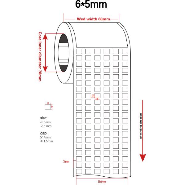 Quality 1mil Green Matte 6mmx5mm High Temperature Resistant Polyimide Label for sale