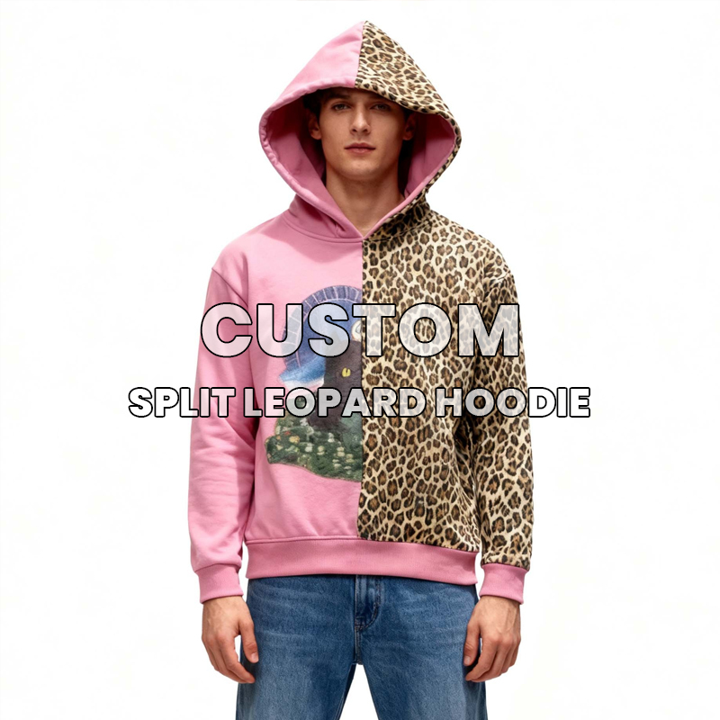 pink leopard print hoodie