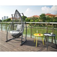 Quality Leisure Wicker Patio Egg Swing Chair with Outdoor Hanging Rattan Dark Brown for sale