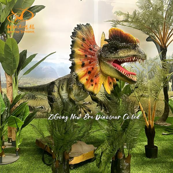 Quality Life Size Animatronic Dilophosaurus Dinosaur Model for Theme Parks for sale