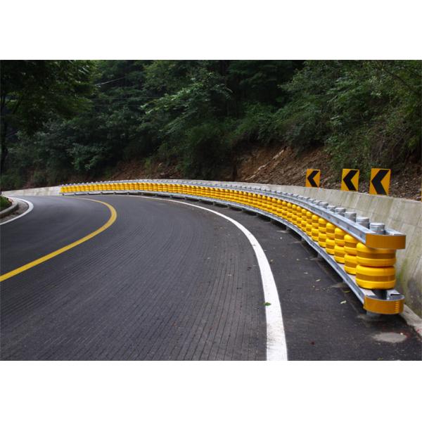 Quality Highway Safety Yellow Polyurethane Roller Crash Barrier Fence System for sale