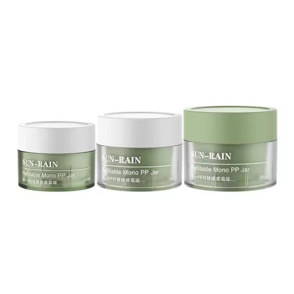 Quality Empty Plastic Cream Jars Transparent Round Cosmetic Jar 50ml With Lids for sale
