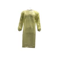 Quality PE+PP 50GSM Yellow Breathable Anti Static Disposable Medical Clothing With Rib for sale
