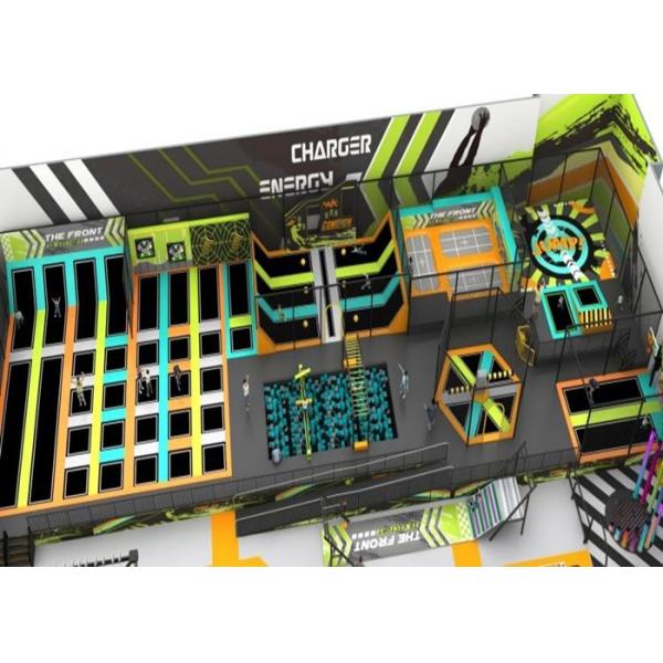 Quality Indoor Trampoline Park Playground Jumping Zone With Buckle Stainless Steel for sale