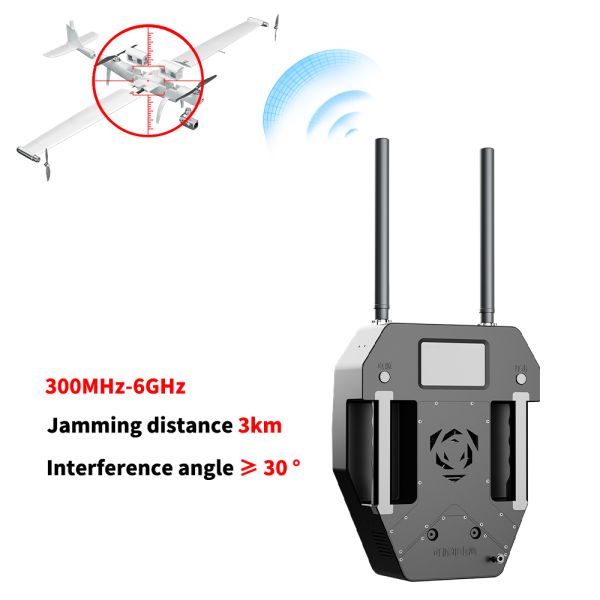 Quality IP65 Protected Handheld Drone Jammer with 300MHz-6000MHz Detection and Multi-Band Jamming for Portable UAV Defense for sale
