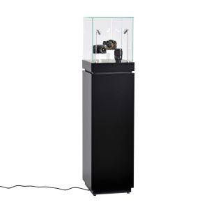 Quality 16" Jewelry Pedestal Display Case Pedestal Display Cabinet Locking Drawer LED for sale